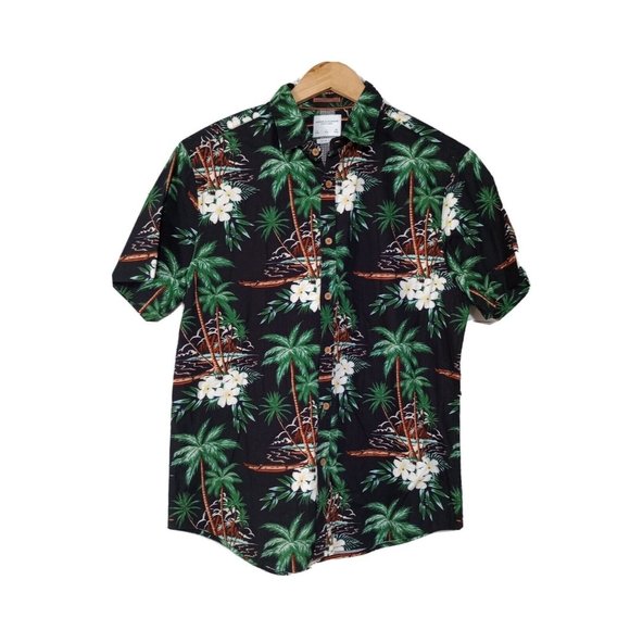 Denim & Flower | Shirts | Denim Flower Ricky Singh Mens Floral Palm Short Sleeve Button Up Sz ...